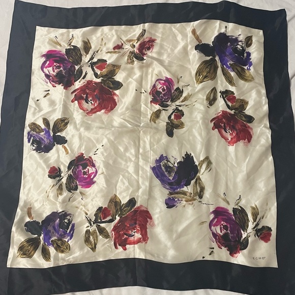 Echo | Accessories | Vintage Echo Silk Floral Scarf | Poshmark